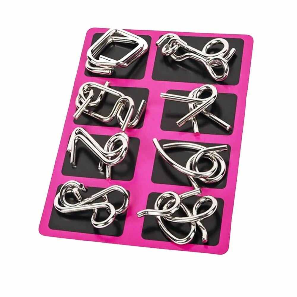 Металлические головоломки из проволоки, 8 шт, китайские кольца, проверка IQ, развивающие игрушки для детей и взрослых, набор для тренировки ума