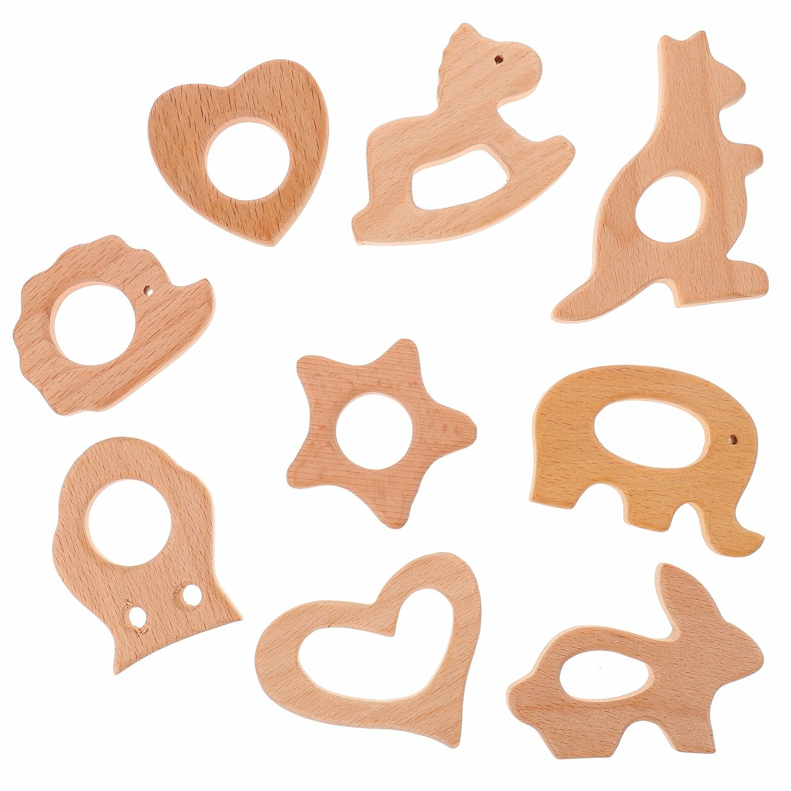 9 Штук Грызунков Животных, Из Дерева, Для Облегчения Прорезывания Зубов