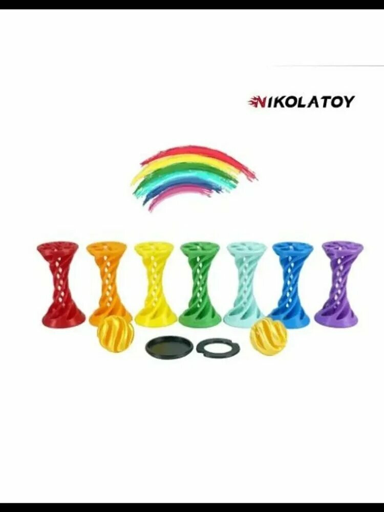 3D-печатная спиральная катапульта-антистресс радуга