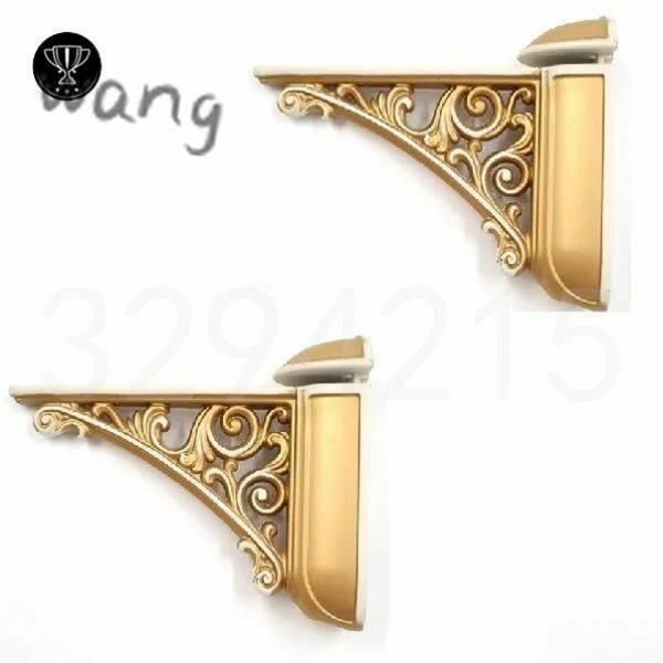 GM Кронштейн для полки (менсолодержатель), белый с золотом матовый (L125*W35*H95), 2 шт.