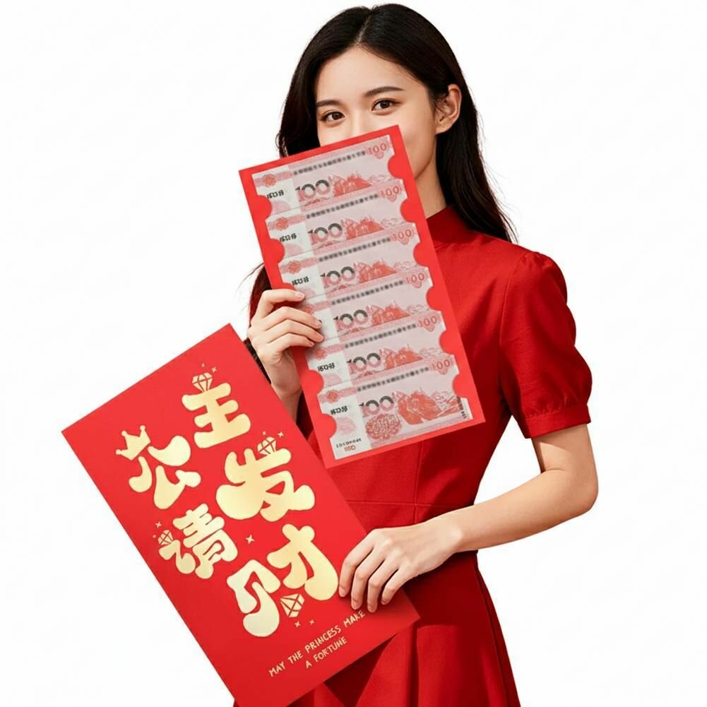 Новый год, большой декоративный красный конверт