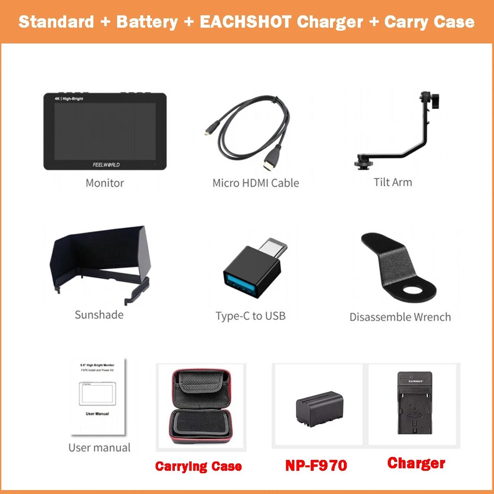 FEELWORLD F6 Pro 5.5 дюйма монитор F970 Battery Case