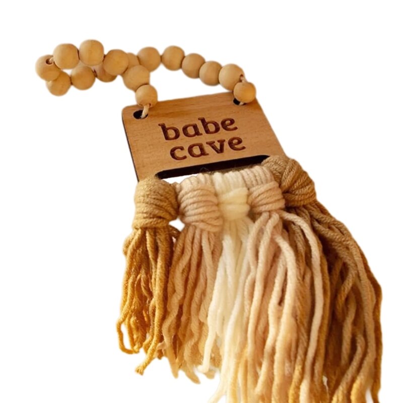Вывеска "Детская Пещера" с Кисточками, Деревянные Бусины, Дверной Знак, Гобелены для Детской Комнаты
