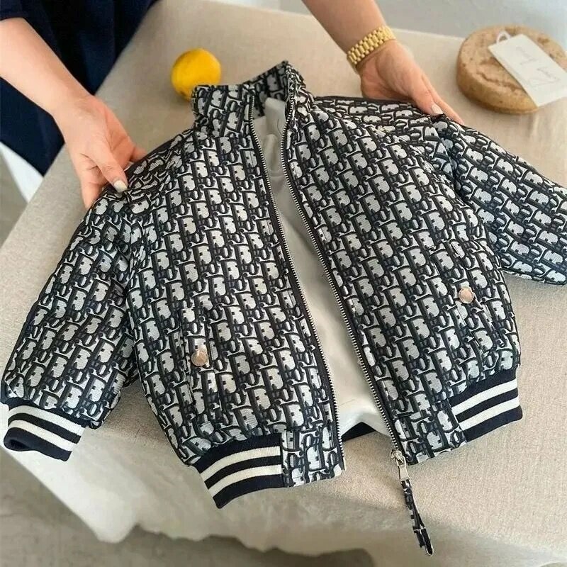 Куртка Dior Детская хлопковая одежда, зимнее пальто, куртка, бейсбольный костюм