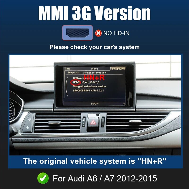 Беспроводной интерфейс CarPlay и Android Auto для Audi A6 A7 S6 S7 2010-2018, с HN 2010-2015