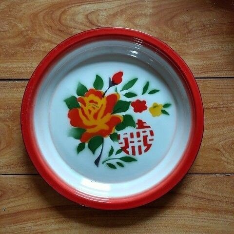 Железная тарелка, старинный поднос для чая, эмалированный поднос, старинный китайский поднос, поднос для супа, тарелка для рыбы, большая тарелка, тарелка для курицы, тарелка для фруктов, тарелка с цветами