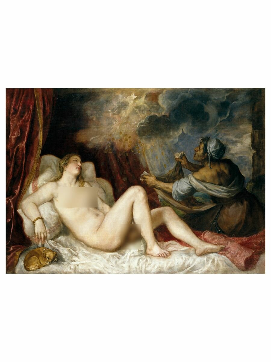 Постер. Тициан Вечеллио. Даная. Формат А3.