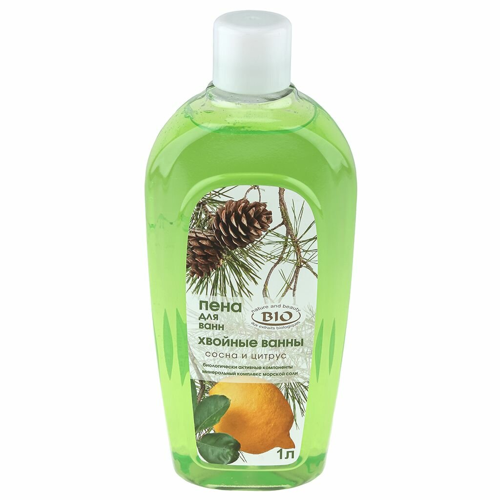 Пена для ванн Хвойные ванны с ароматом сосны и цитруса. расслабляющая, 1 литр (ПР-5052)