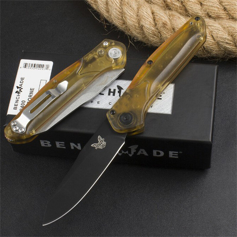 Нож Butterfly BM -9299.999999999% off с прозрачной ручкой PEI, складной нож из стали D2, высокая твердость, острый маленький нож, инструмент для активного отдыха