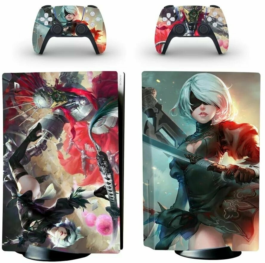 Набор наклеек Nier: Automata на игровую консоль Sony PlayStation 5 FAT ver. с дисководом защитная