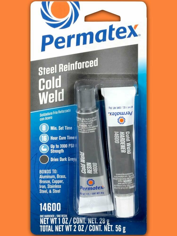 Холодная сварка "жидкая сталь" тюбики 28г.+28 г. PERMATEX 14600
