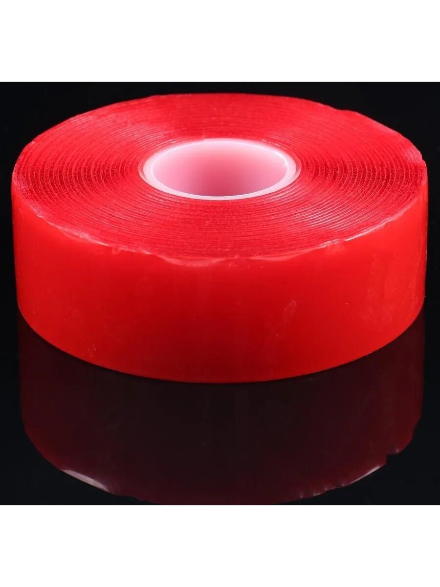 Клейкая лента скотч двусторонняя прозрачная 25мм х 5м