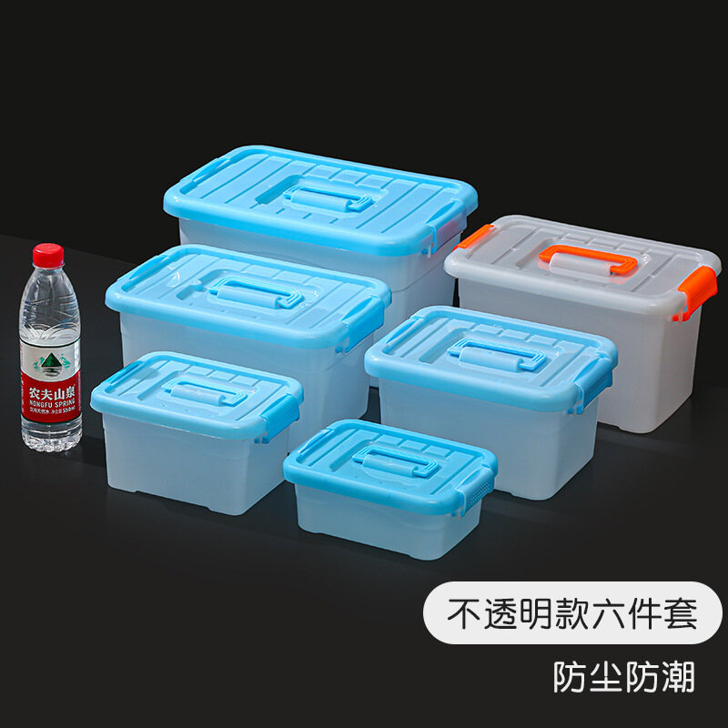 2025 Пластиковый контейнер для хранения, прозрачный контейнер для стола с ручкой, контейнер для хранения в автомобиле, органайзер