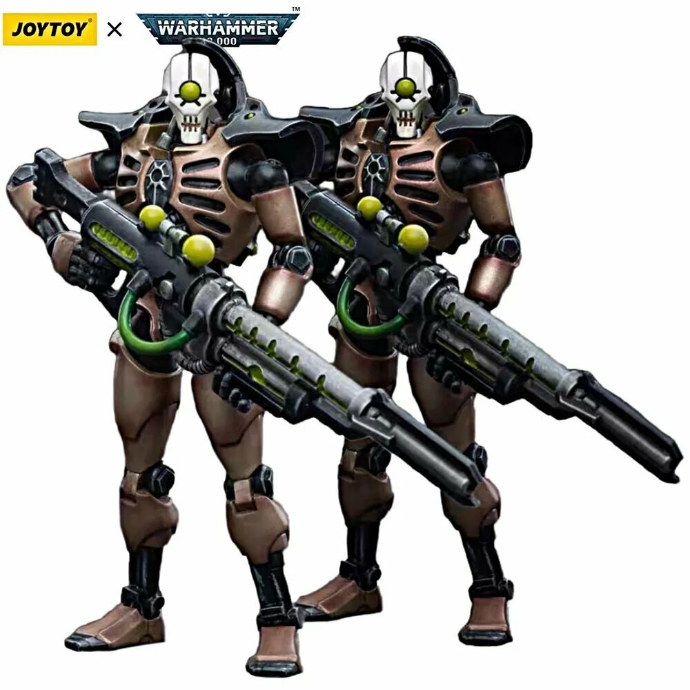 Подвижная фигурка JOYTOY Warhammer 40K 1/18 Necrons Sautekh Dynasty Immortal с гаусс-бластером Подарочная модель