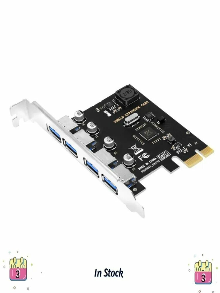 PCI-E Плата расширения PCI Express USB 3.0 HUB Адаптер 4-портовый Контроллер USB3.0 PCIe