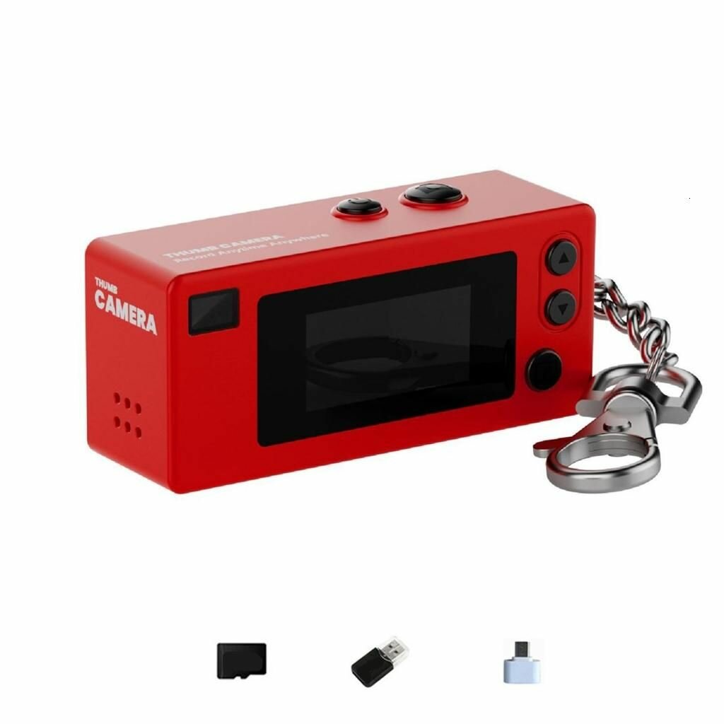 Мини-камера Night Shoot на брелоке, красный - С TF-картой