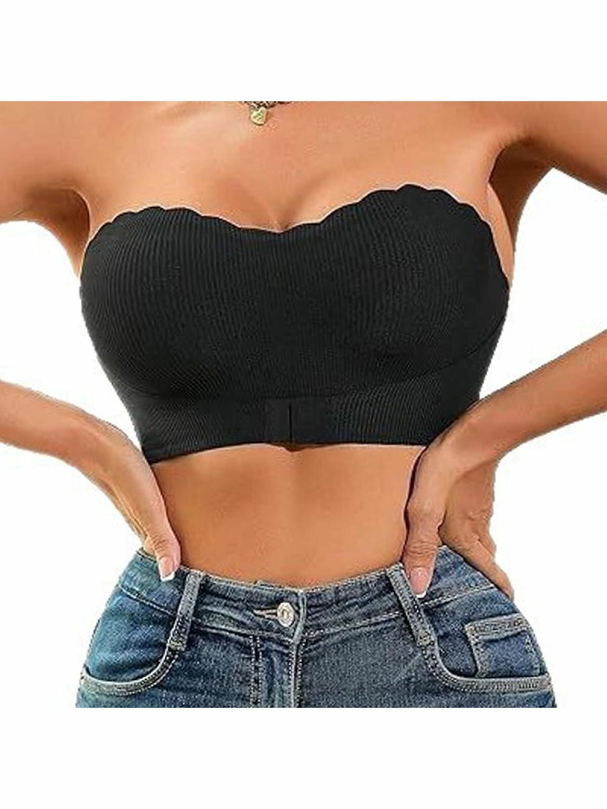 Безбюстгальтер-бандо для женщин, Черный - M