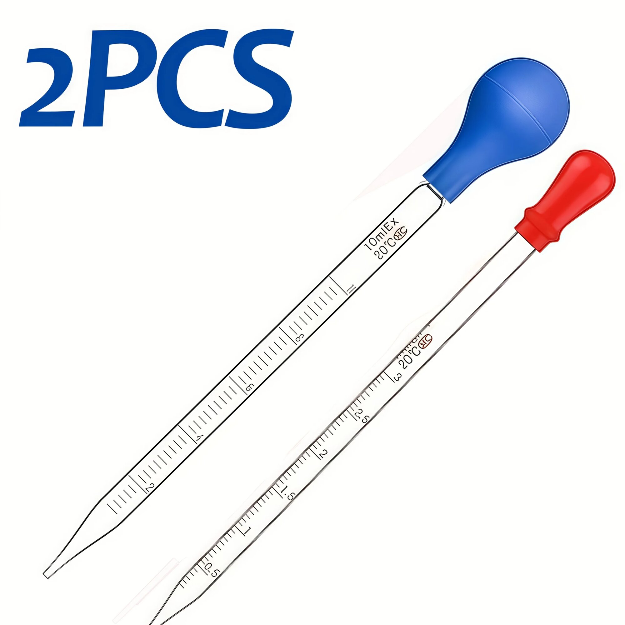 Стеклянная пипетка 3 мл/10 мл 2pcs