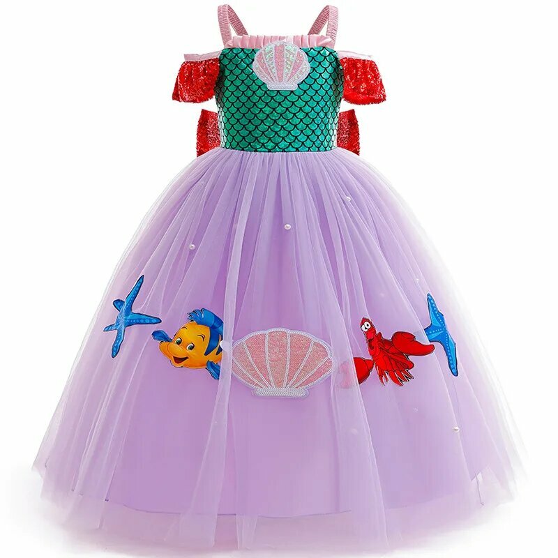 Костюм русалки PAMABIBI для девочек 3T(Tag 110), Mermaid Dress A