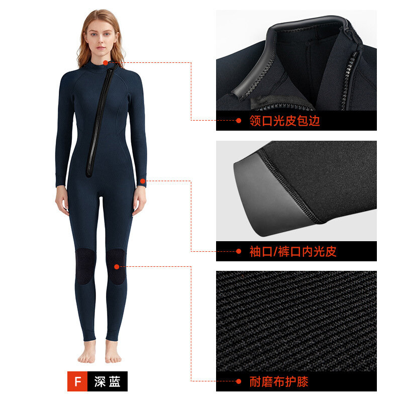 [2025] Новый 3-мм гидрокостюм для мужчин, цельный теплый гидрокостюм для женщин для серфинга, с длинными рукавами, утолщенный, защищающий от холода, для снорклинга и зимнего плавания.