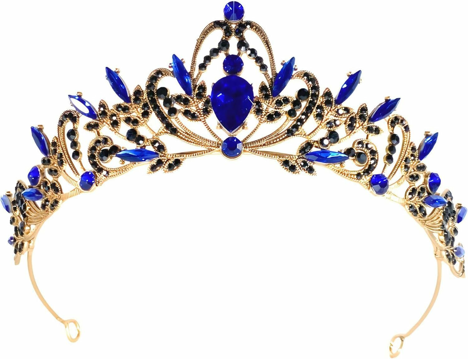 Женский головной убор в виде короны, украшенный сверкающими стразами и кристаллами, подходит для всех размеров головы и идеально подходит для дней рождения в стиле принцессы, свадеб и выпускных вечеров.