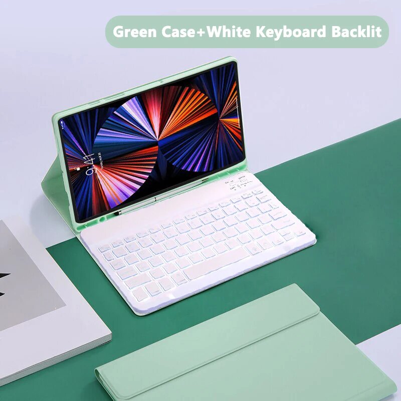 Чехол-клавиатура EWA для iPad, русская раскладка iPad10.2 7th 8th 9th, Green A