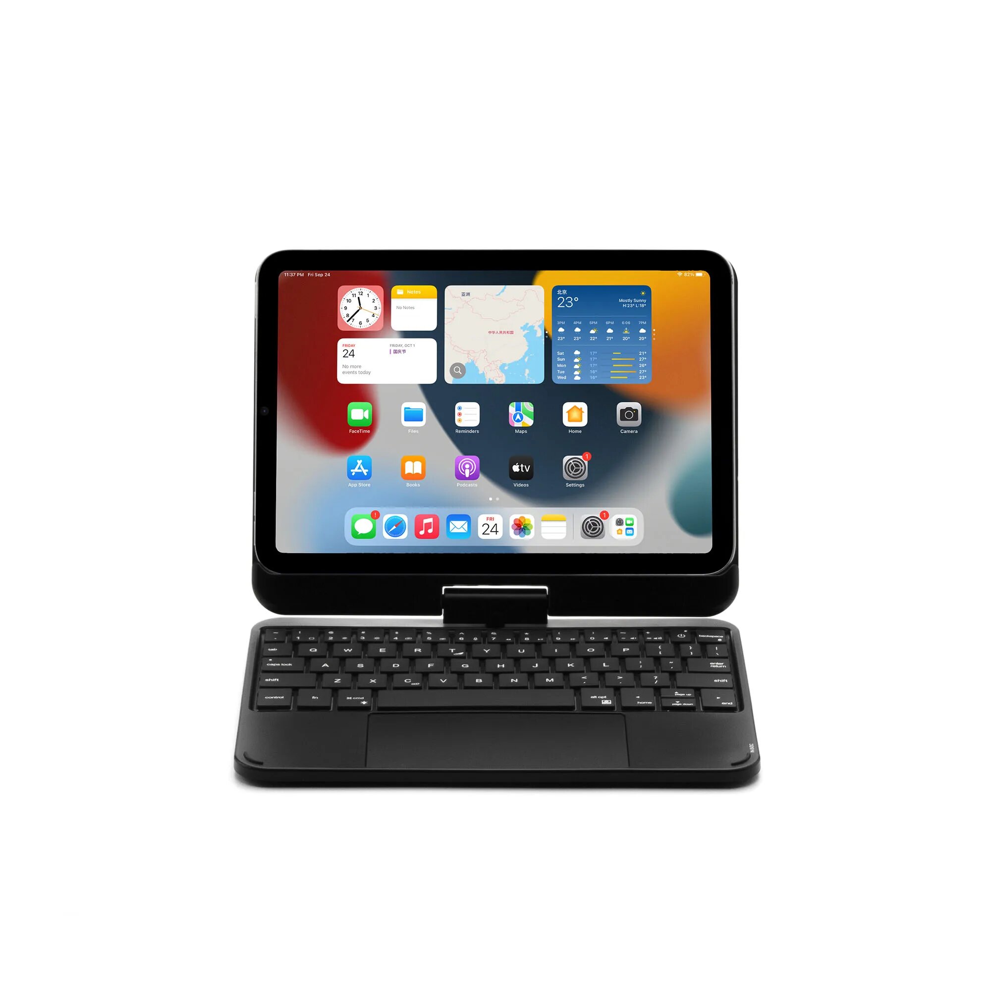 Doqo вращающийся чехол с подсветкой для iPad Mini 6/7 Black-(mini 6 7 th), US