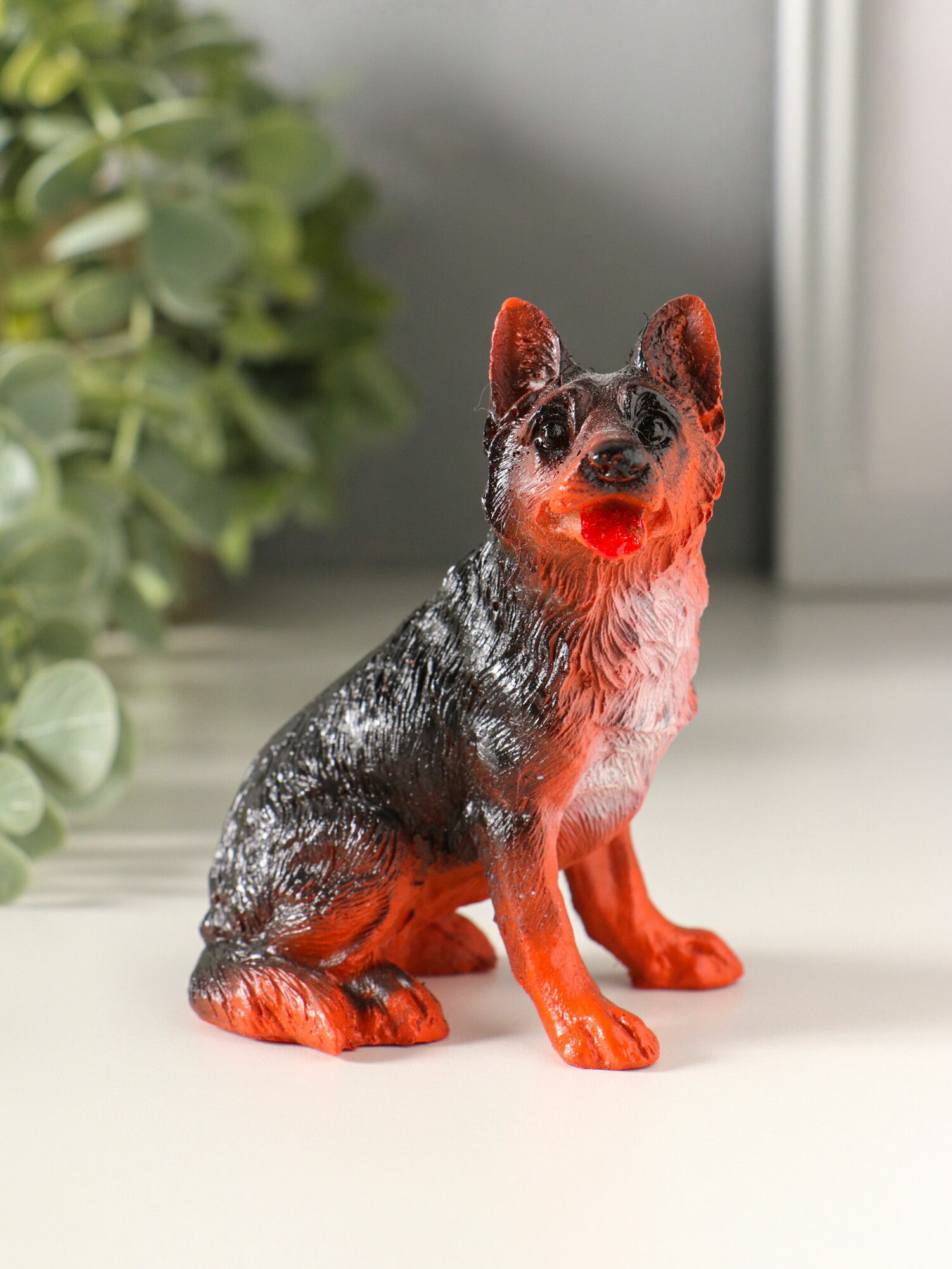 Фигурка "Овчарка", 9x6x5.5 см, цвет: коричневый, тематика праздника: военные праздники
