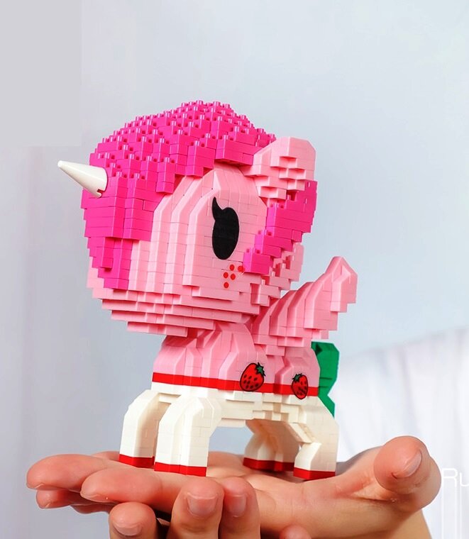 Конструктор 3D из миниблоков Balody Tokidoki Единорог Раби клубничка 870 элементов - BA18199