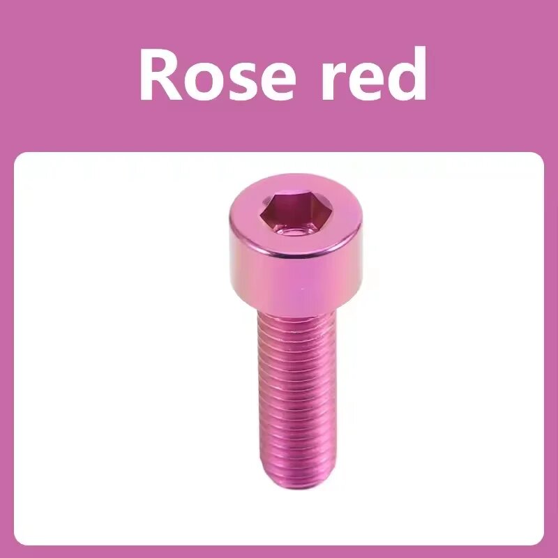 Цветные титановые болты M5 M6 M8 DIN912 Красный, Rose Red, M5x20mm-FT