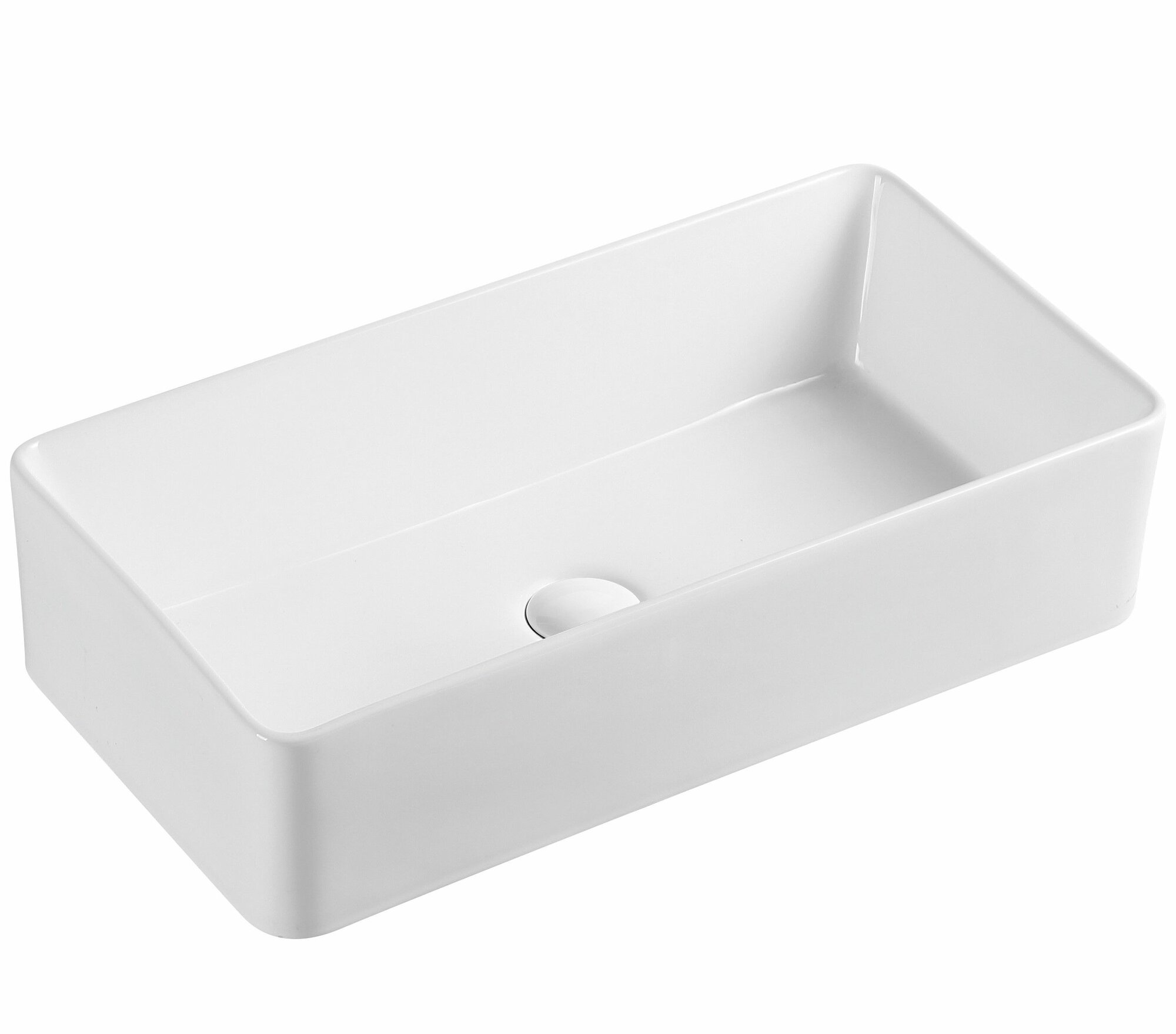 Раковина накладная для тумбы в ванную 59x30 Прямоугольник фарфоровая белая Orbis