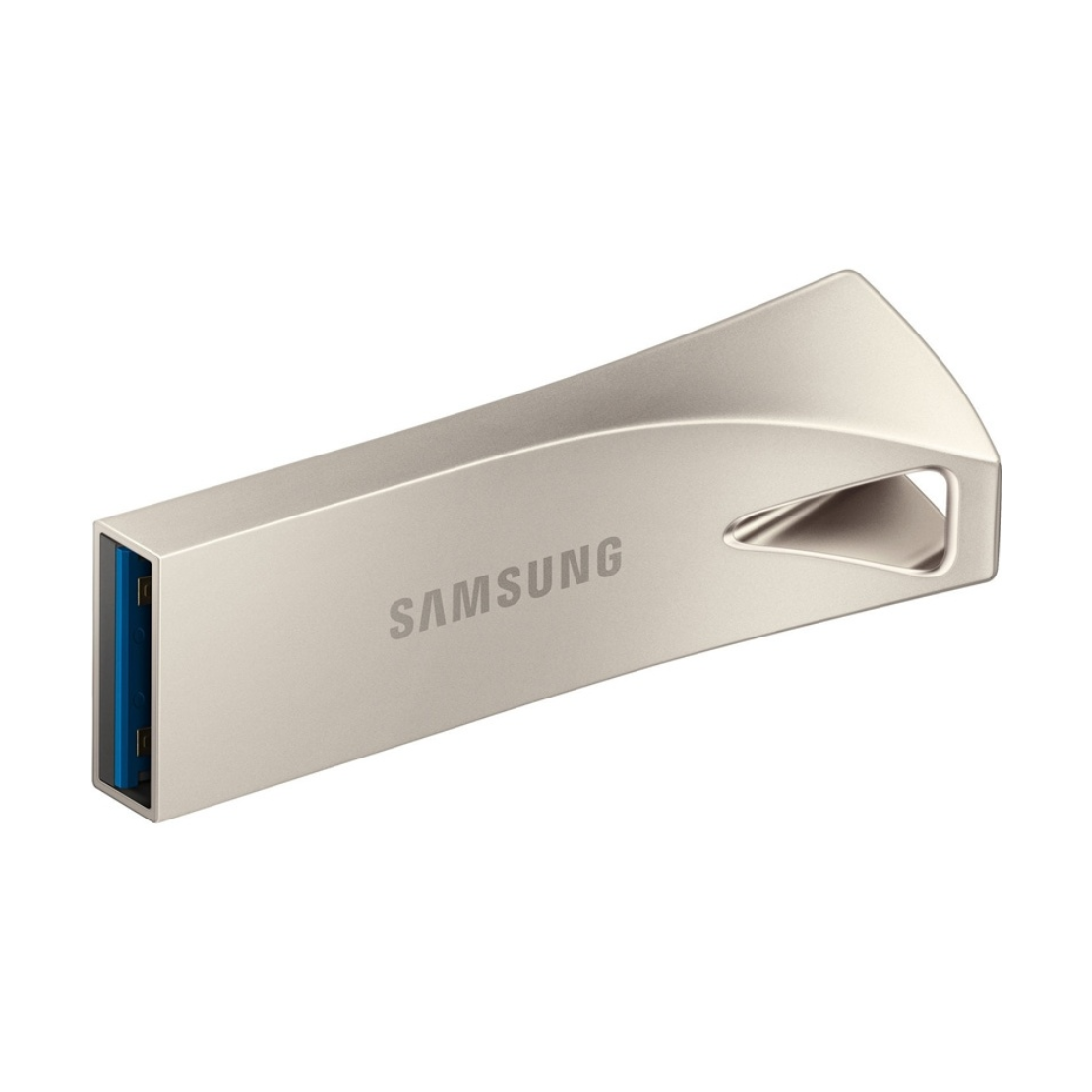 Флешка Samsung BAR Plus 128 Гб, USB 3.1 Gen 1, металл, с отверстием для крепления, серебристый