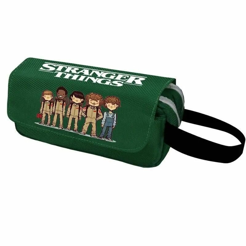 Пенал двойной Stranger Things (Очень Странные Дела), холщовый, водонепроницаемый, в японском стиле, для школы, большой,