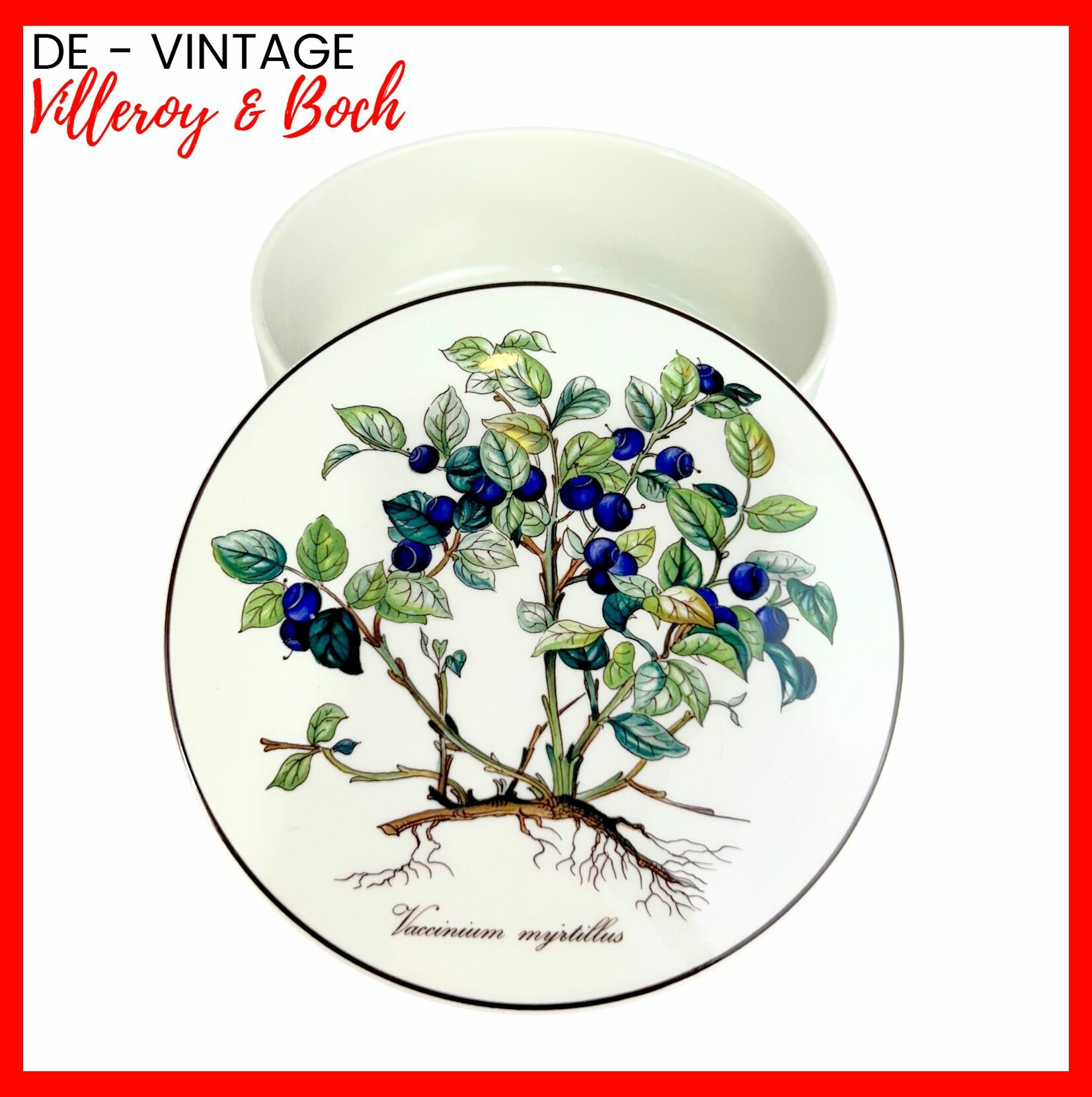 Шкатулка, бонбоньерка винтажная Ботаника, Botanica, фарфор. Германия