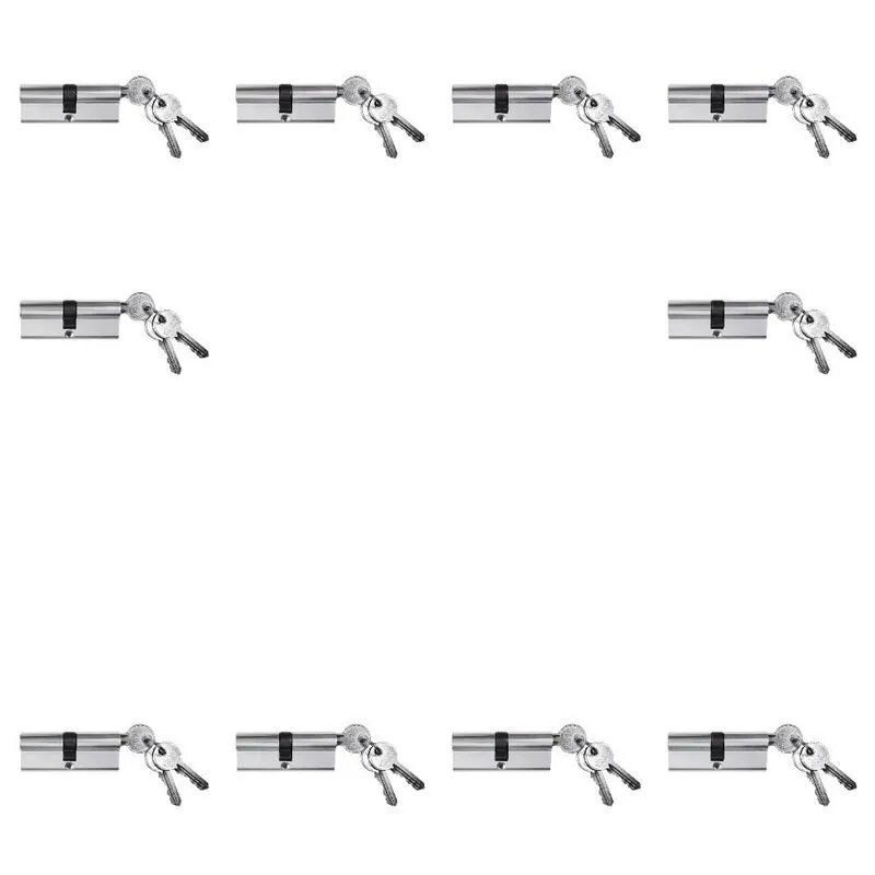 Личинки замка (цилиндровый механизм) под один ключ комплект 10 шт ключи 30 шт (80мм)