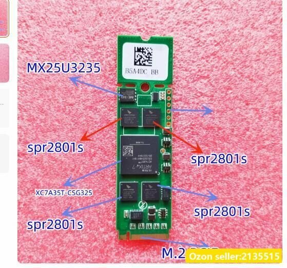 Xilinx FPGA Artix-7 M.2 PCIE физическая обрабатывающая единица spr2801 XC7A35T-CSG325 Нейронная сетевая карта