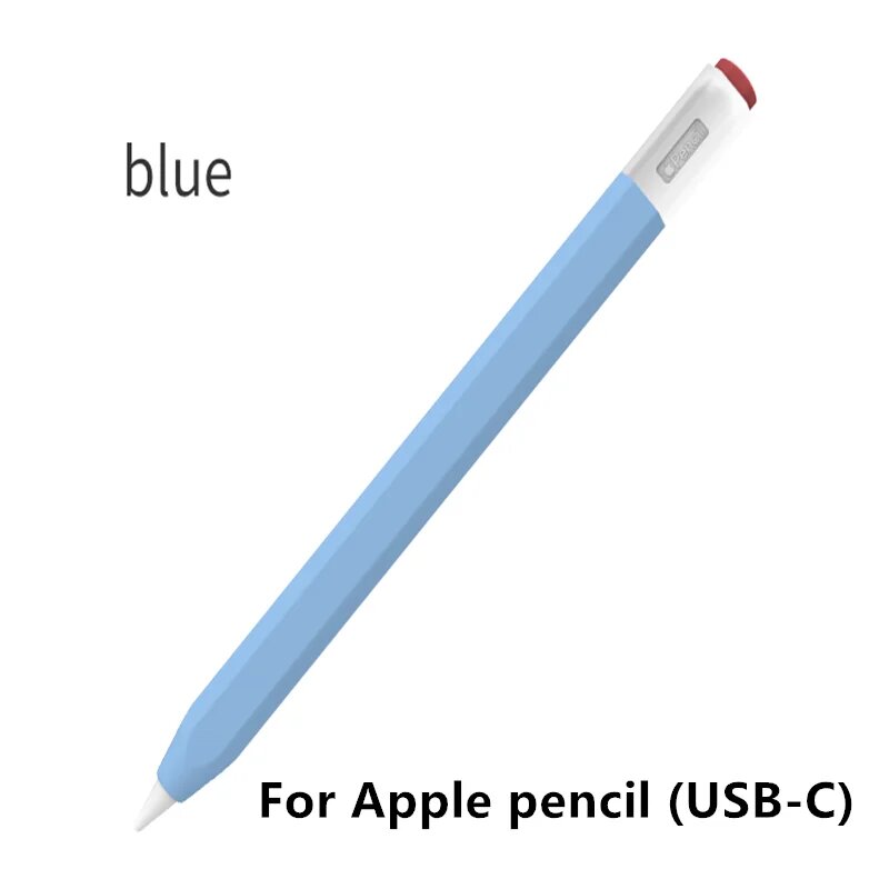 Пенал для Apple Pencil Pro и Pencil 2-го 1-го USB-C поколения, защитный чехол для стилуса, мягкий силиконовый противоударный чехол