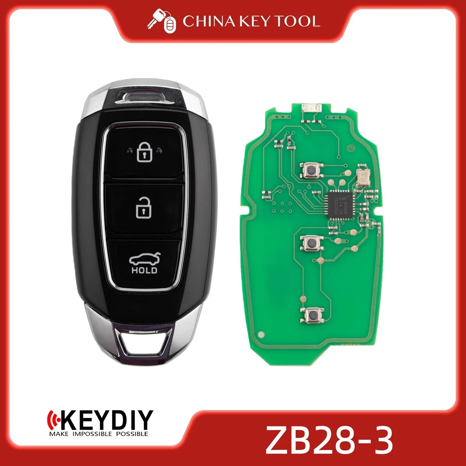 KEYDIY KD ZB28-3 Универсальный интеллектуальный дистанционный ключ, совместимый с Hyundai Type