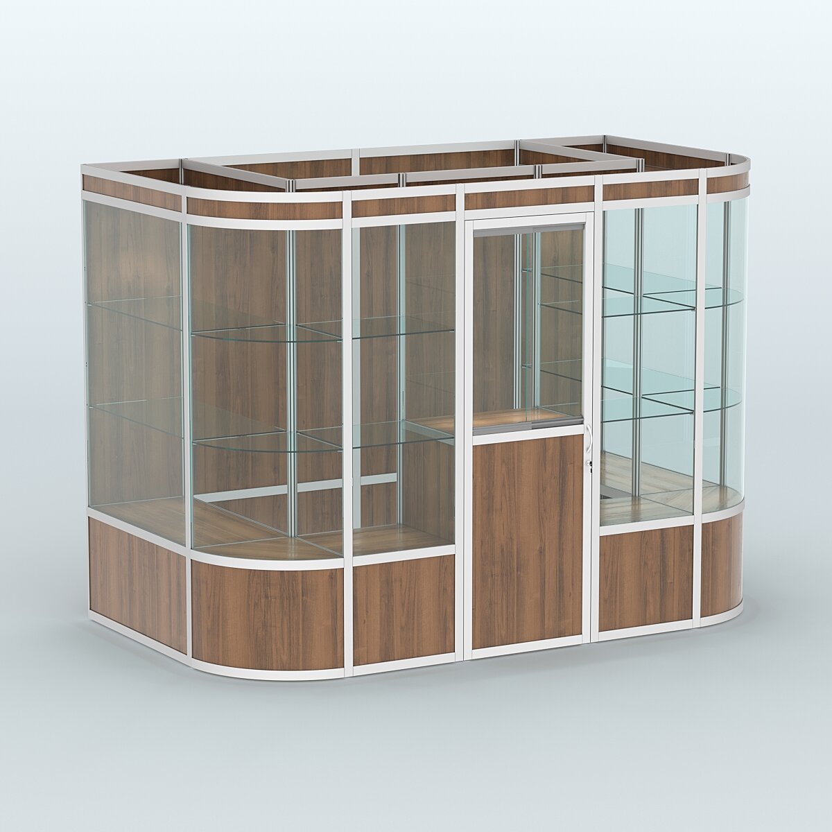 Павильон из профиля пристенный №8а (4,05 кв. м), Орех