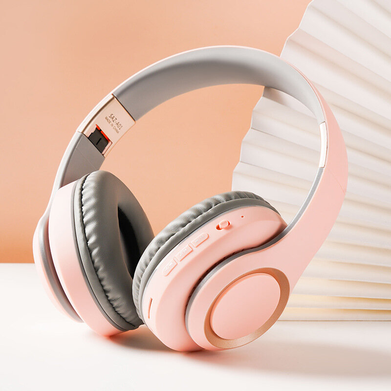 Беспроводные Bluetooth-наушники для спорта, розовый цвет, удобная посадка, длительное время работы