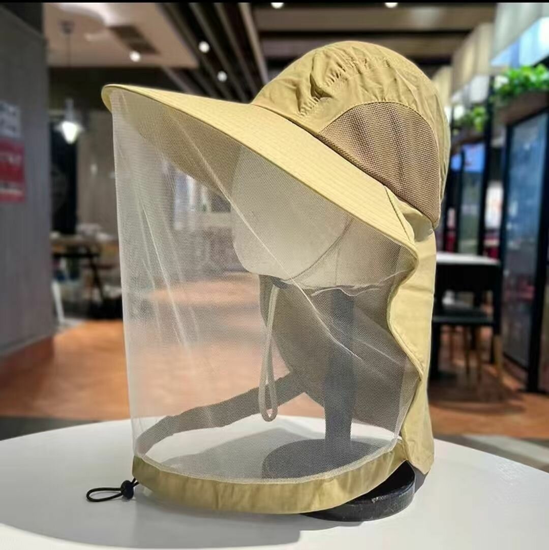 Противомоскитные сетки на голову, москитные сетки, в том числе солнцезащитные шляпы цвета хаки-HDJ-CJ0920