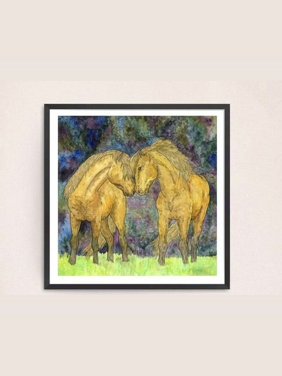 Картина для интерьера "Две лошади" Картина с лошадьми для дома