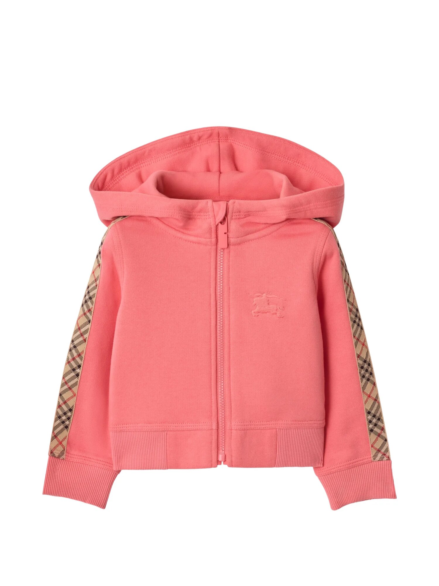 Худи Check trim cotton zip hoodie