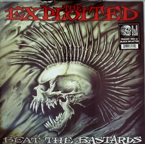 Exploited - Beat The Bastards (виниловая пластинка) Транспарентный красный винил с черным всплеском