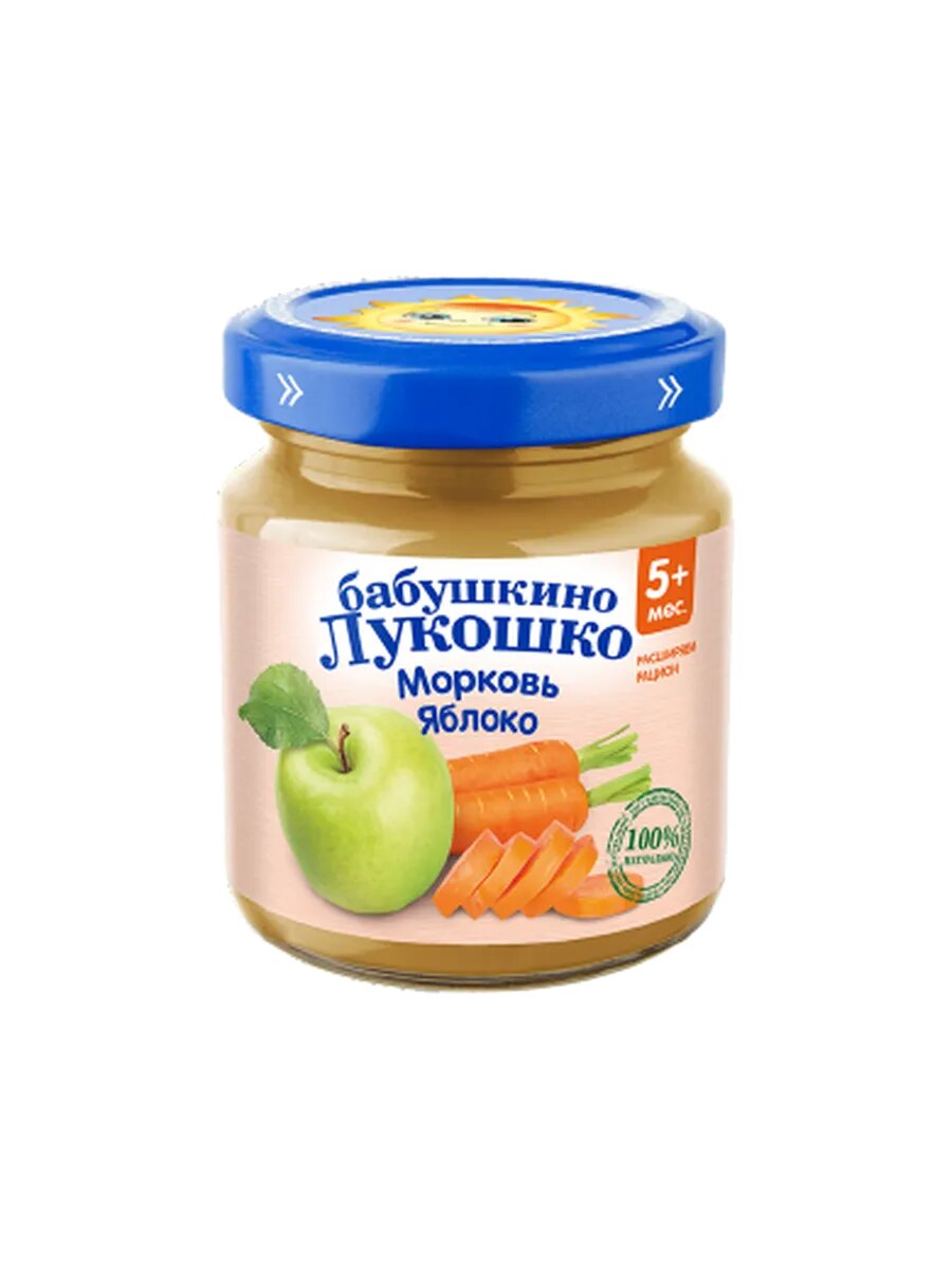 Бабушкино Лукошко Пюре морковь/яблоко 100г