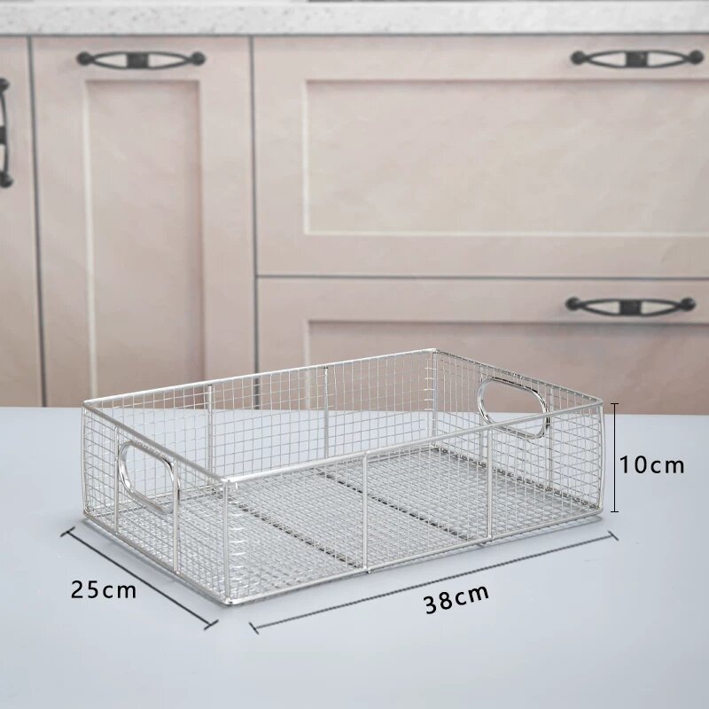 Нержавеющая стальная корзина с внутренней ручкой 38x25x10 см