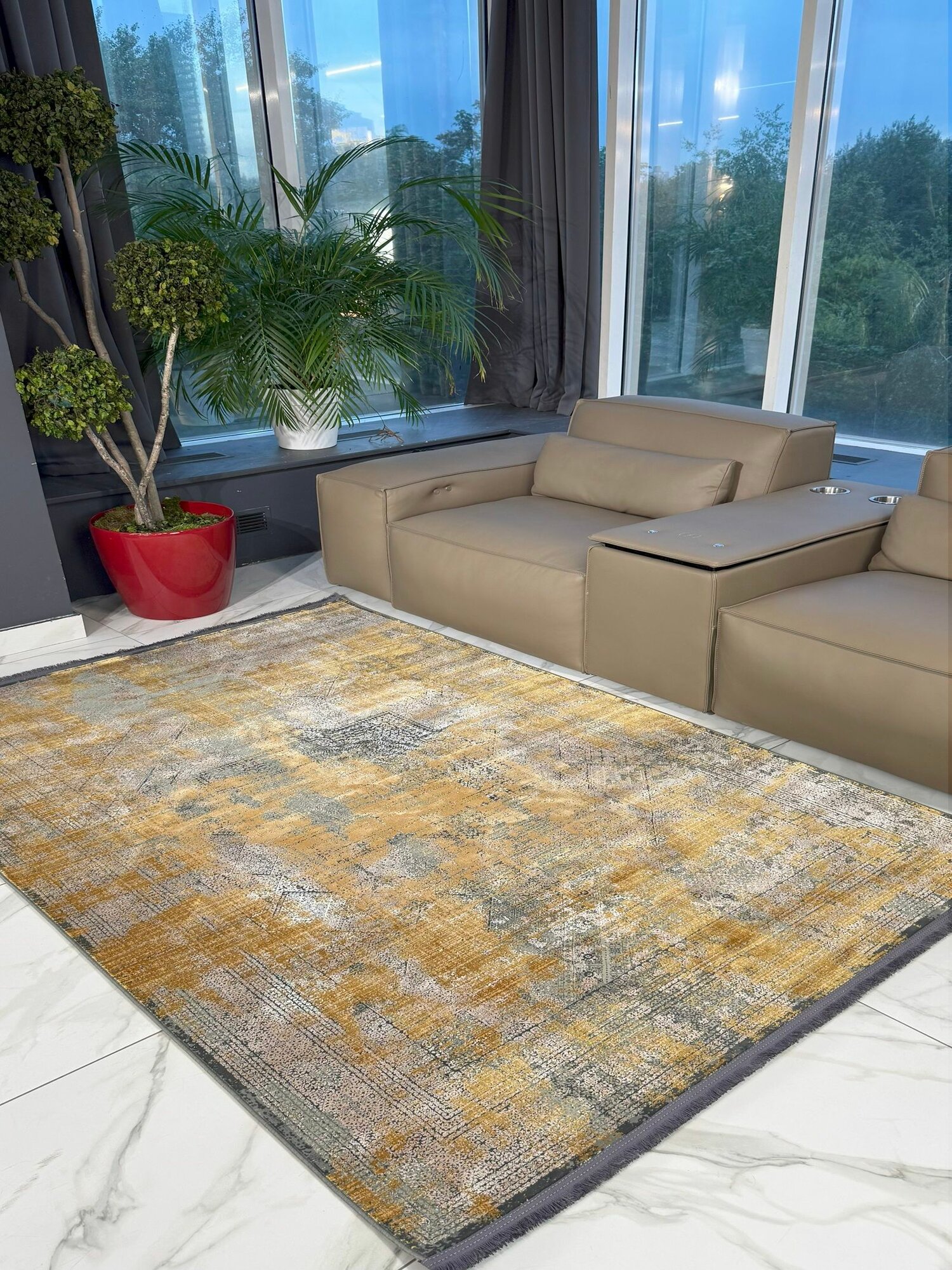 Ковер премиальный иранский высокоплотный, 0.8 на 1.5 м, на пол в спальню, гостиную, 100% хлопок, эвкалиптовый шелк, размер 80х150 см