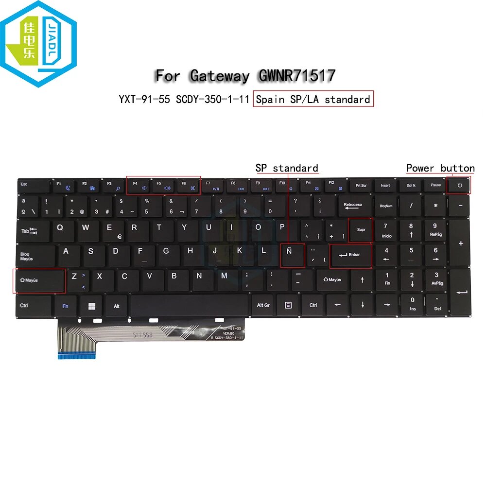 Клавиатура для Gateway GWNR71517, Spain black