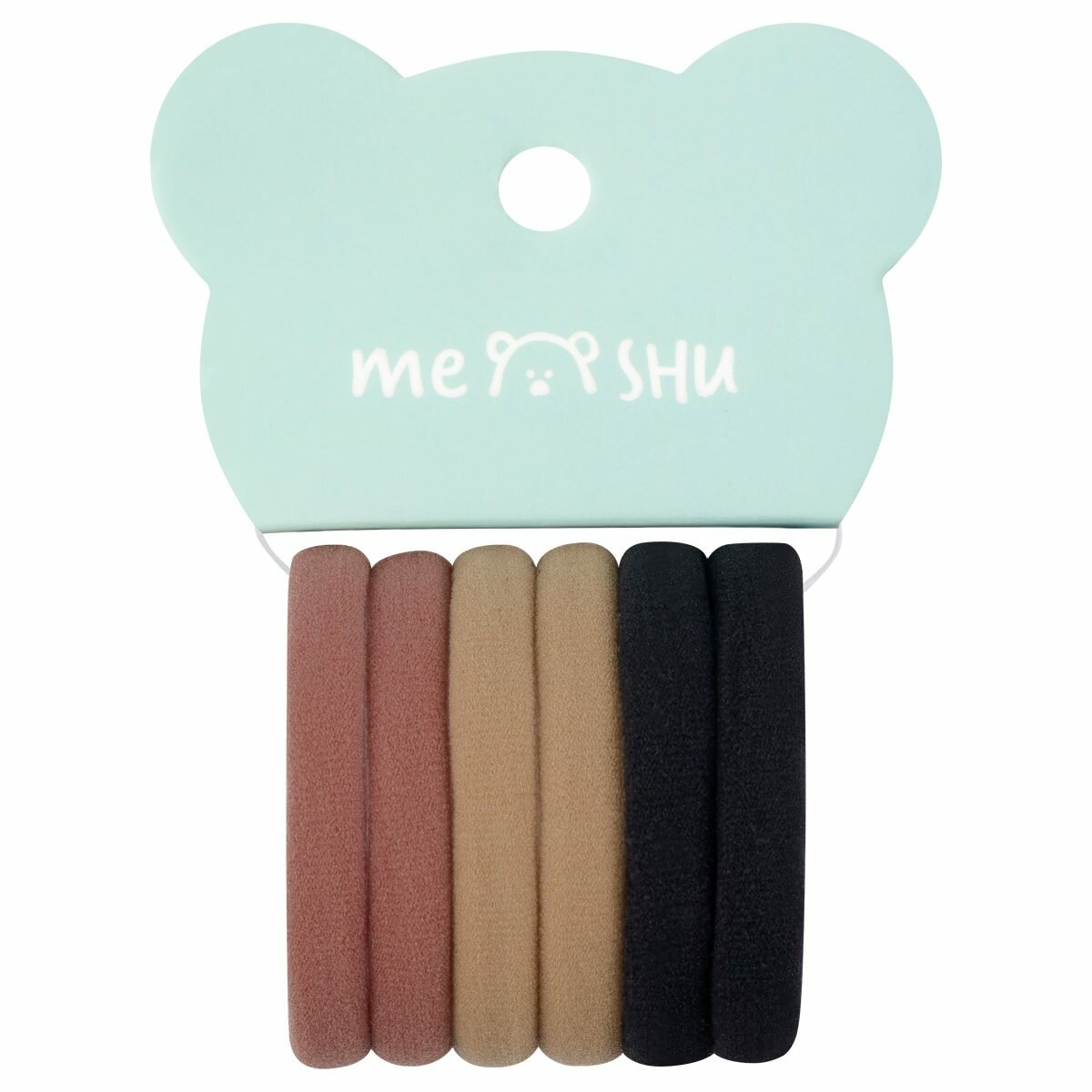 Резинки для волос MESHU "Essence thin", горчичные, каштановые, черные, 6шт, европодвес (MS_60538), 12 уп.