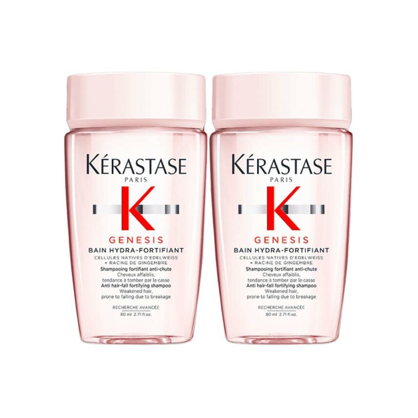 Шампунь унисекс KERASTASE Bain Hydra-Fortifiant Genesis с имбирем увлажняющий от выпадения, набор для путешествий, 80 мл х 3